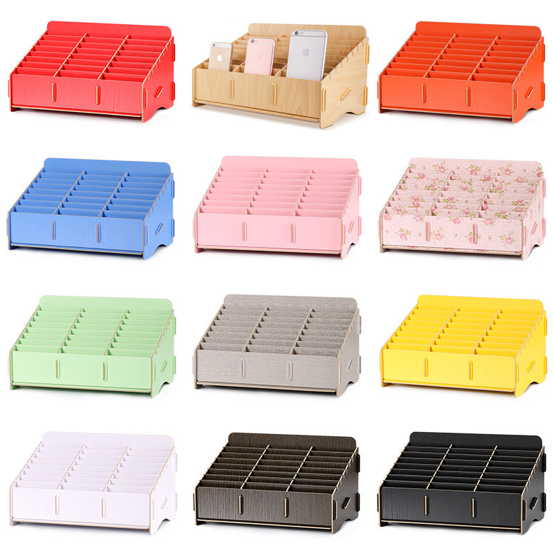 Phone storage box desktop multi-grid organize Box Case storage rack ...