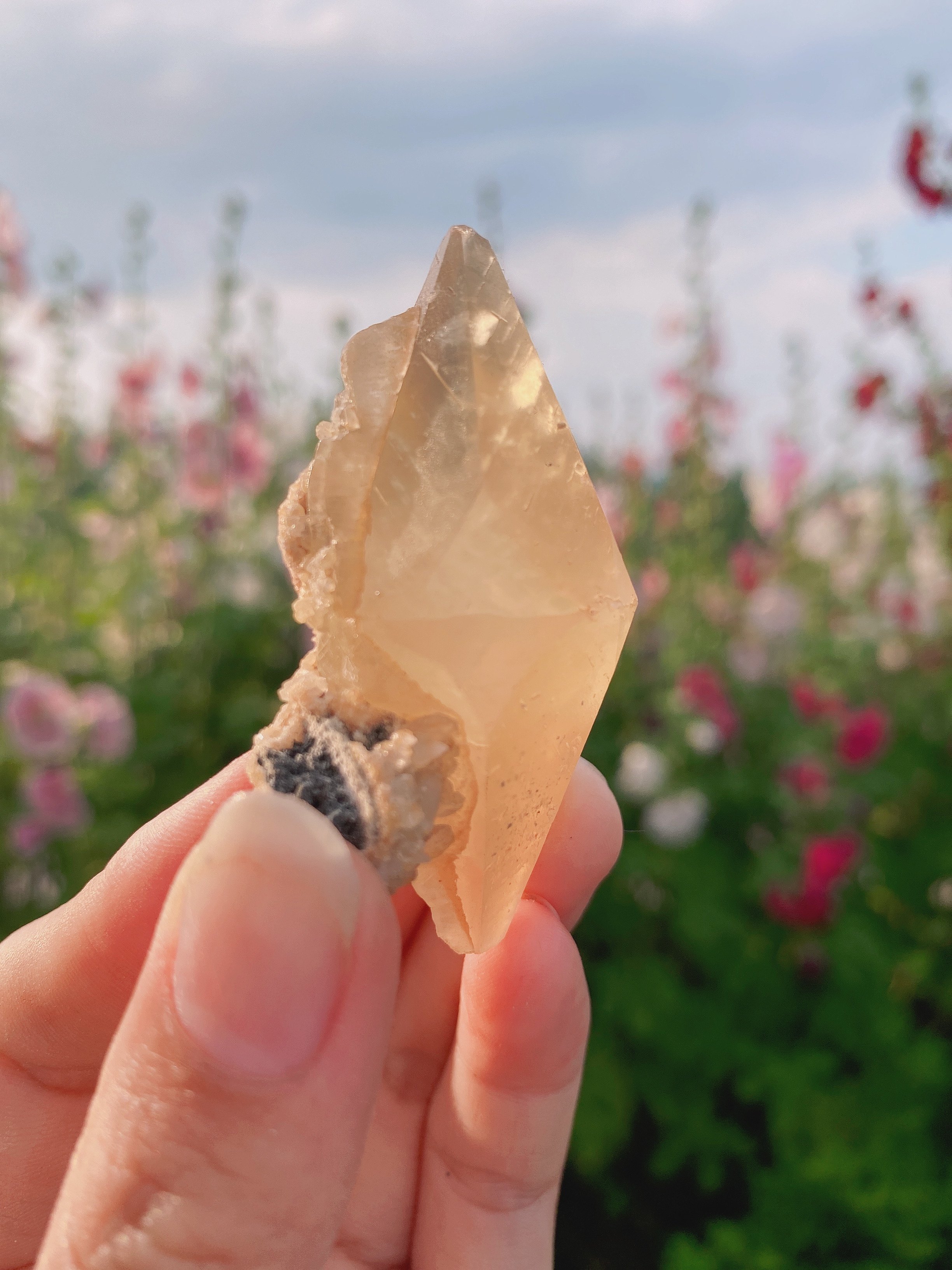 Small stone mineral crystal Mango calcite Rough mineral crystal Yellow ...