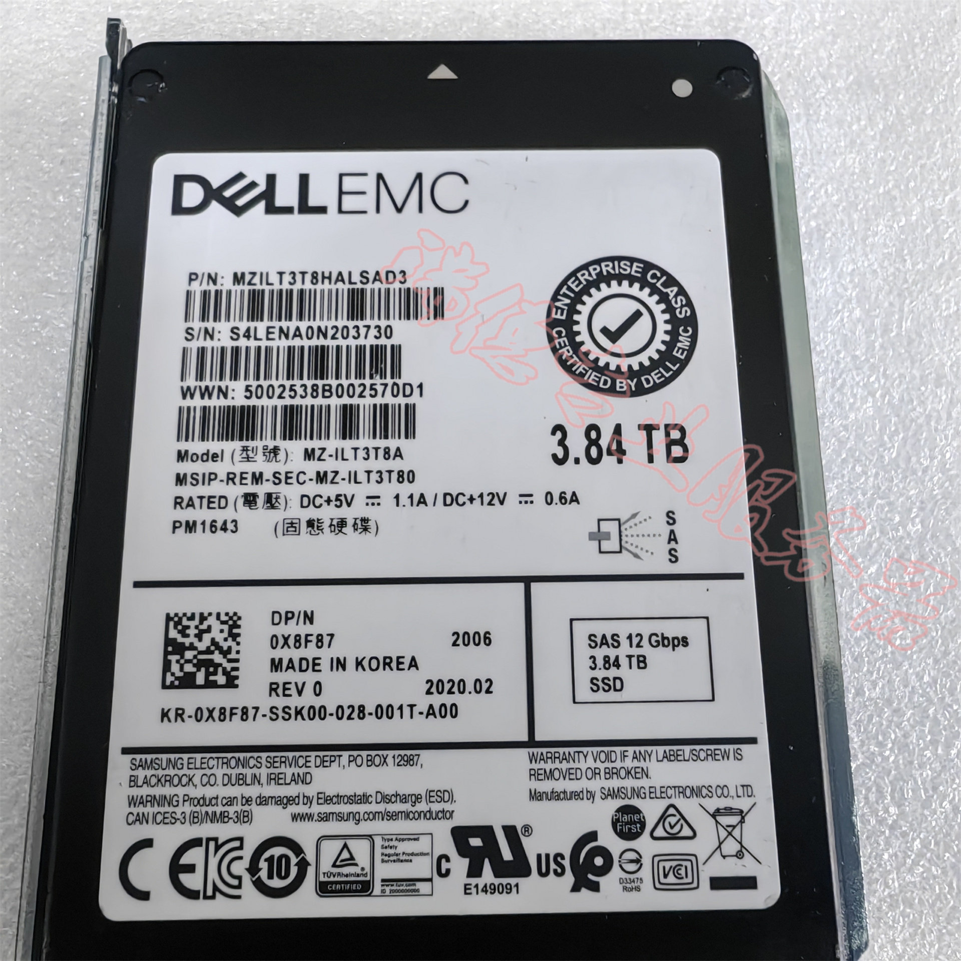 DELL EMC 3.84TB SAS 12G PM1643 0X8F87硬盘：企业级存储新标杆，性能与耐用兼备！-机械硬盘-淘宝好物网