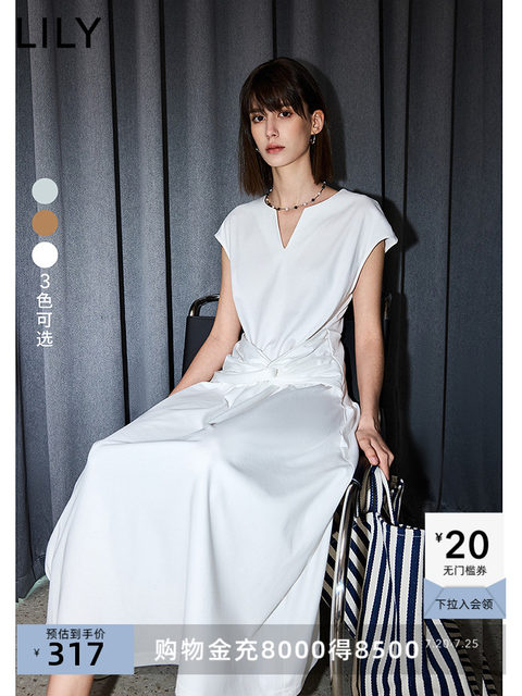 LILY summer new product V-neck waist-tightening modification body shape ...