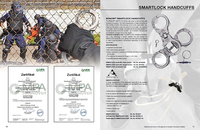 German Bonowi Trilock Handcuff Shape Bicycle Lock and Key eka Restraint ...