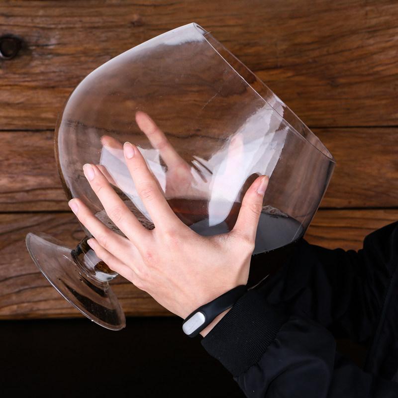 巨大特大號酒杯超大巨型大容量啤酒杯紅酒杯高腳杯玻璃英雄杯魚缸