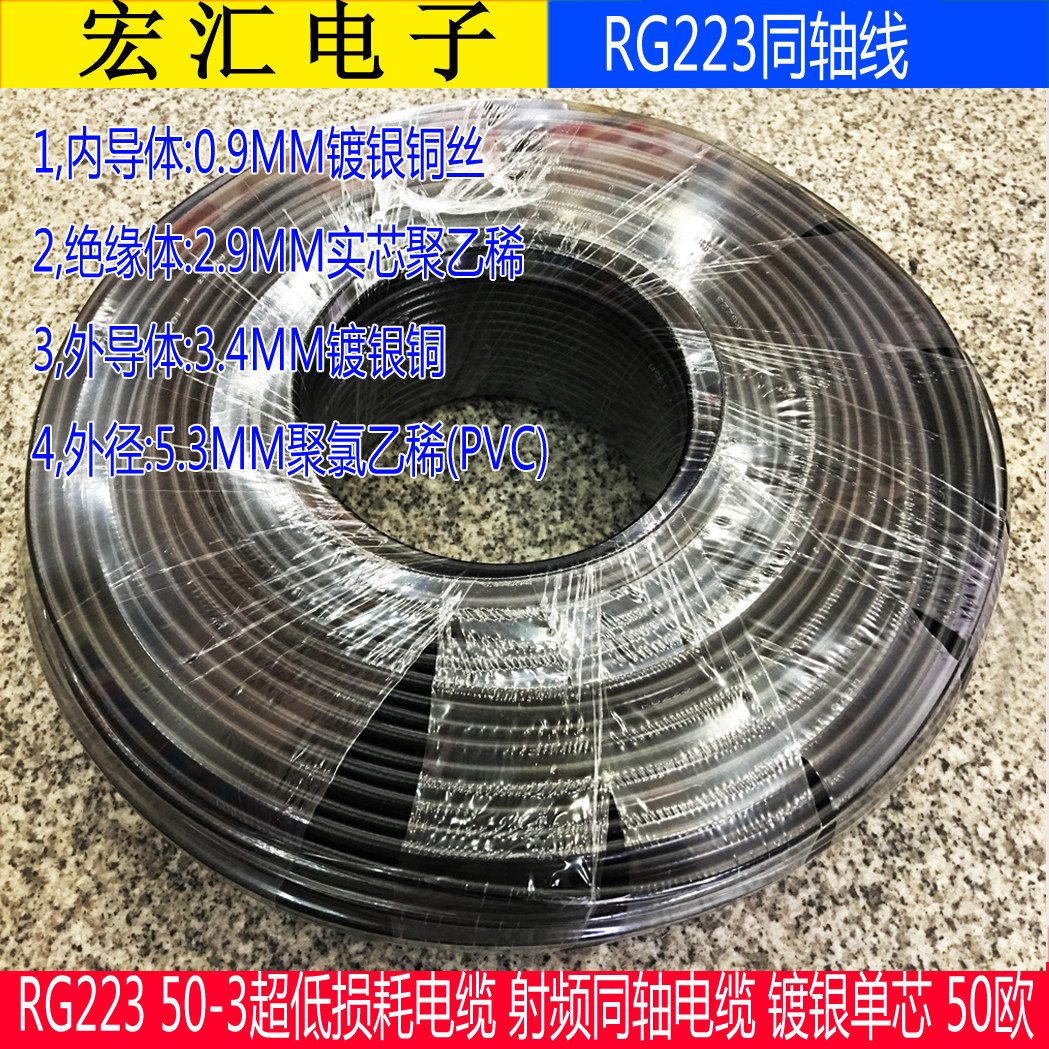 RG223高频线：🚀50欧双层屏蔽，你的无线信号守护神！🌟-天线-淘宝好物网