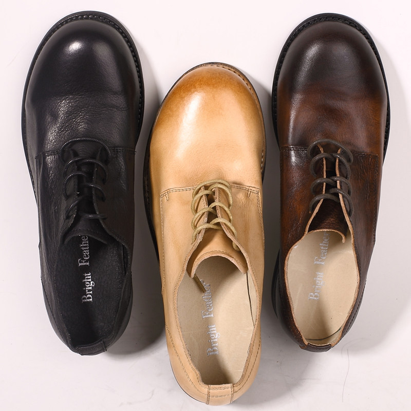 [USD 103.81] Original Tannery Vintage Made Old Beef Leather Men's Shoes ...