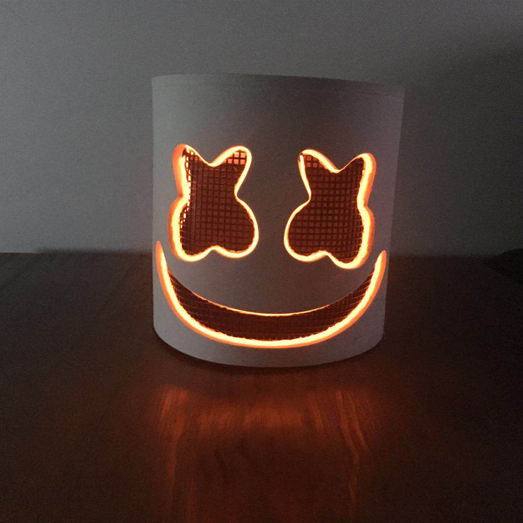 [USD 37.07] marshmello marshmallows head set LED glow hundred DJ head ...