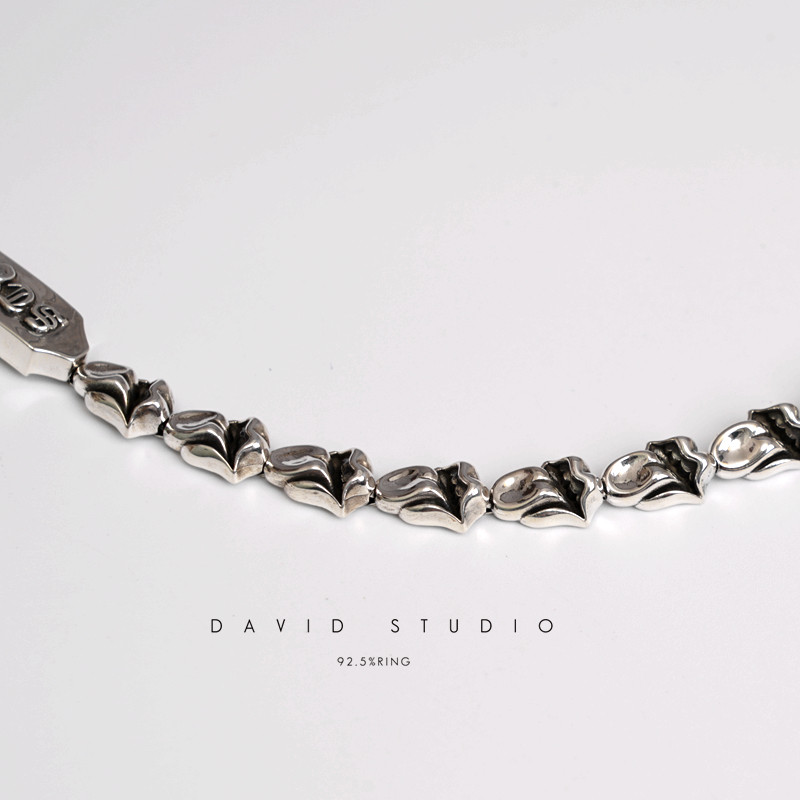 david S925纯银滚石大舌头情侣手链🔥个性做旧潮流男女款，百搭不腻！💎-手链-淘宝好物网