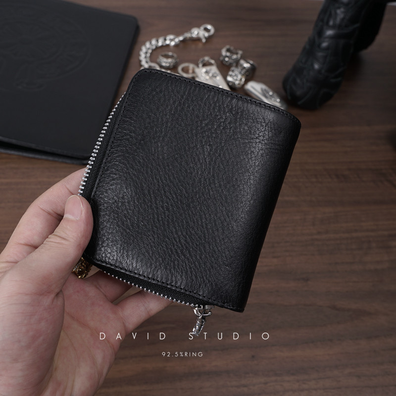 David Studio：意大利进口牛皮潮流情侣钱包，925纯银配饰，你的爱情信物！-钱包-淘宝百科网