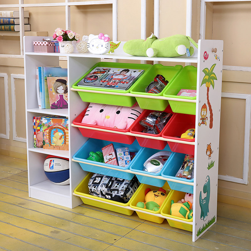 Bookcase Bookshelf Multifunctional children's toy rack storage cabinet ...