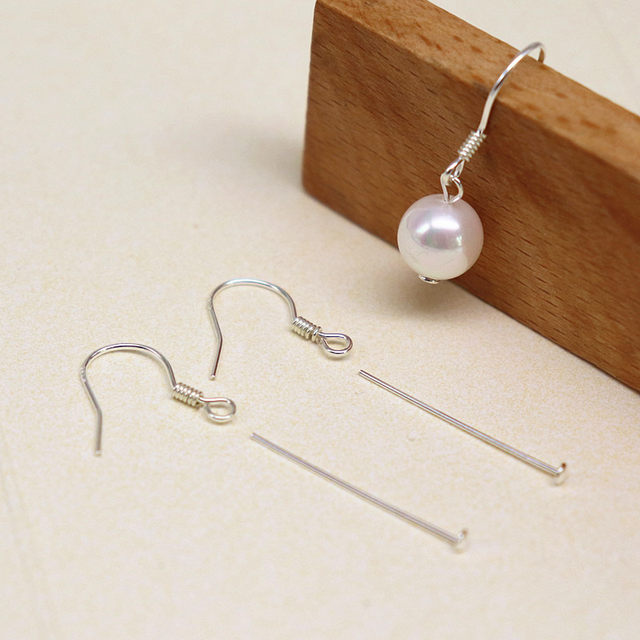 Earring material package diy earrings accessories sterling silver S925 handmade homemade T-pin ...