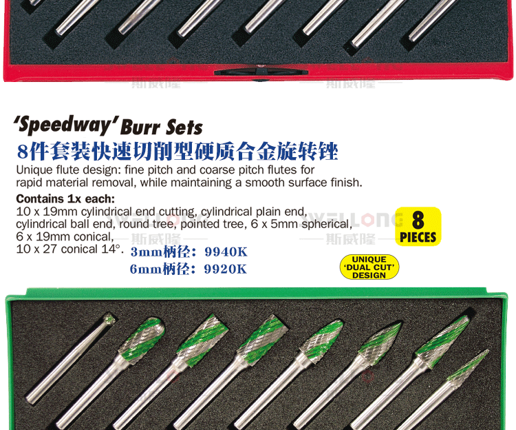 YORK/KENNEDY硬質合金旋轉銼YRK-210-9896K/9886/9940/9920/9880