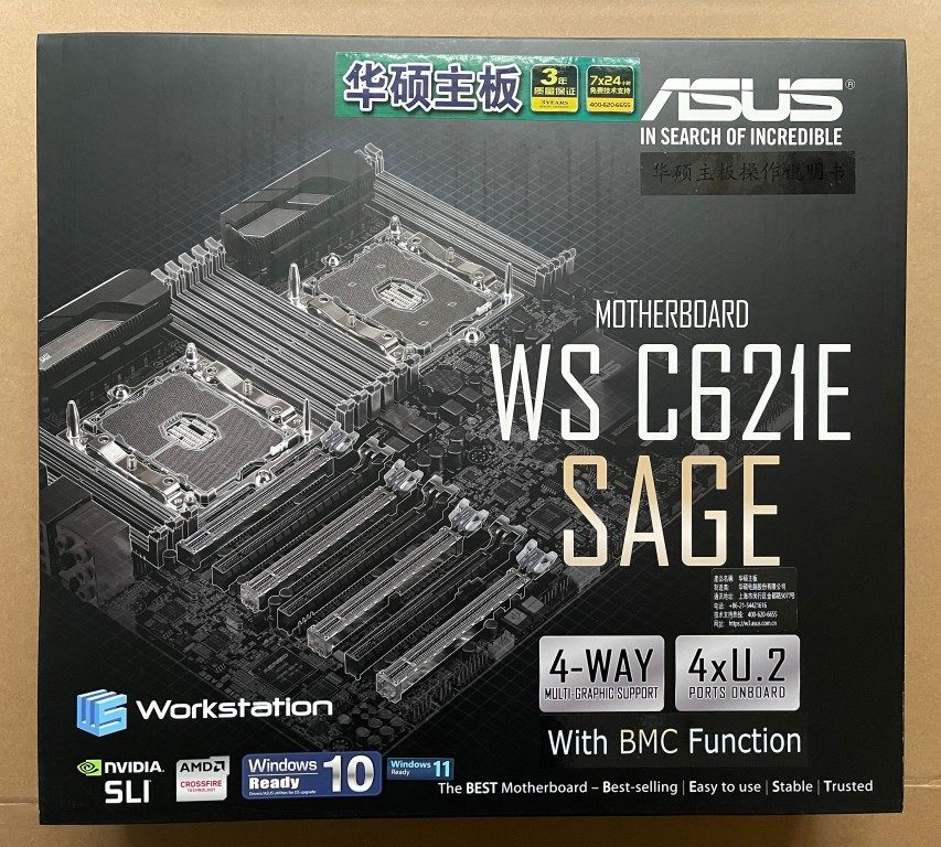 Asus/华硕 WS C621E SAGE /(BMC),4卡 10sata u.2x4 M.2 eatx主板评价 - 淘宝网