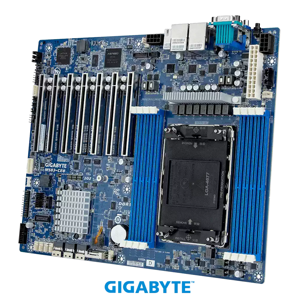 技嘉MS03-CE0伺服器主板 支援DDR5雙通道與IPMI M.2 高速伺服器主機板