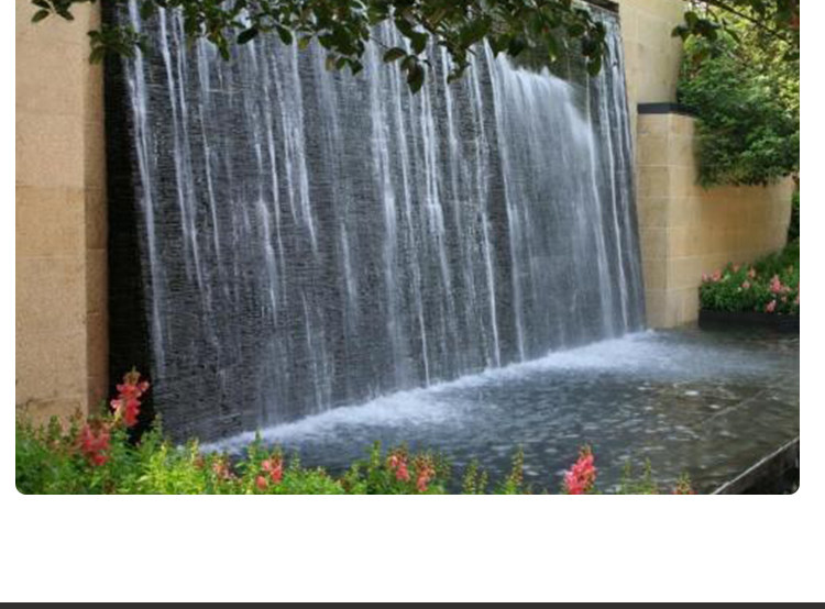 庭院水景墙鱼池不锈钢瀑布出水口装饰水幕墙花园叠水流水槽流水墙-阿里巴巴