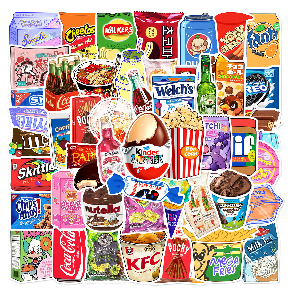 Shocking the internet! 50 cartoon food stickers can actually make life ...