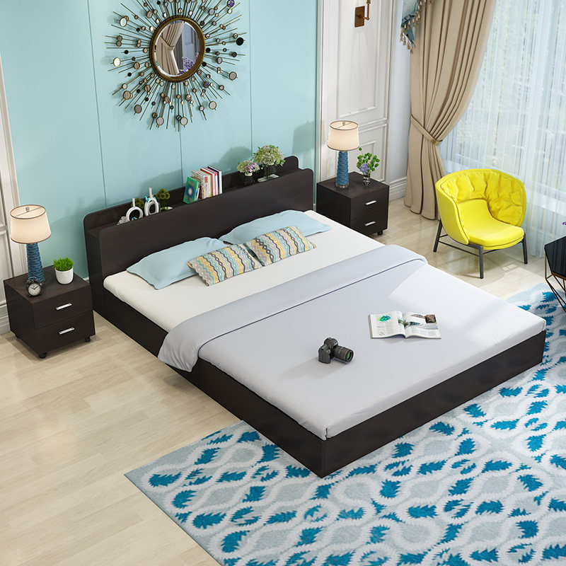 Buy Modern simple plate bed 1.2 meters 1.5 meters 1.8 meters double bed ...