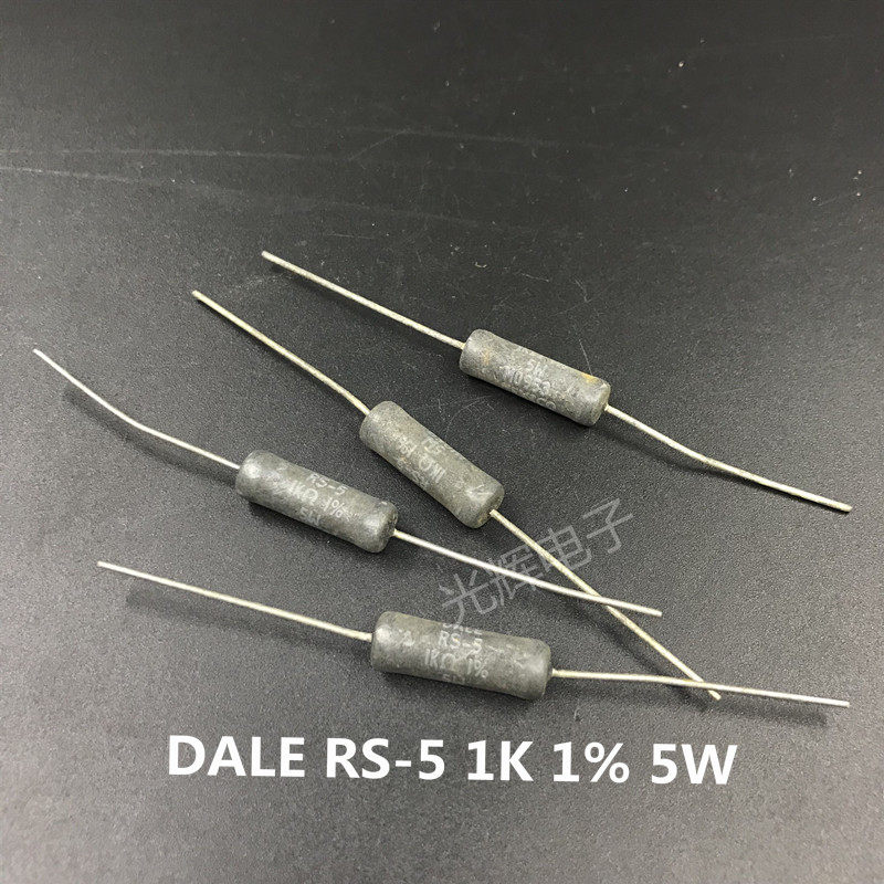 DALE RS-5 1K 1% 5W VISHAY达尼黑色精密进口无感线绕电阻