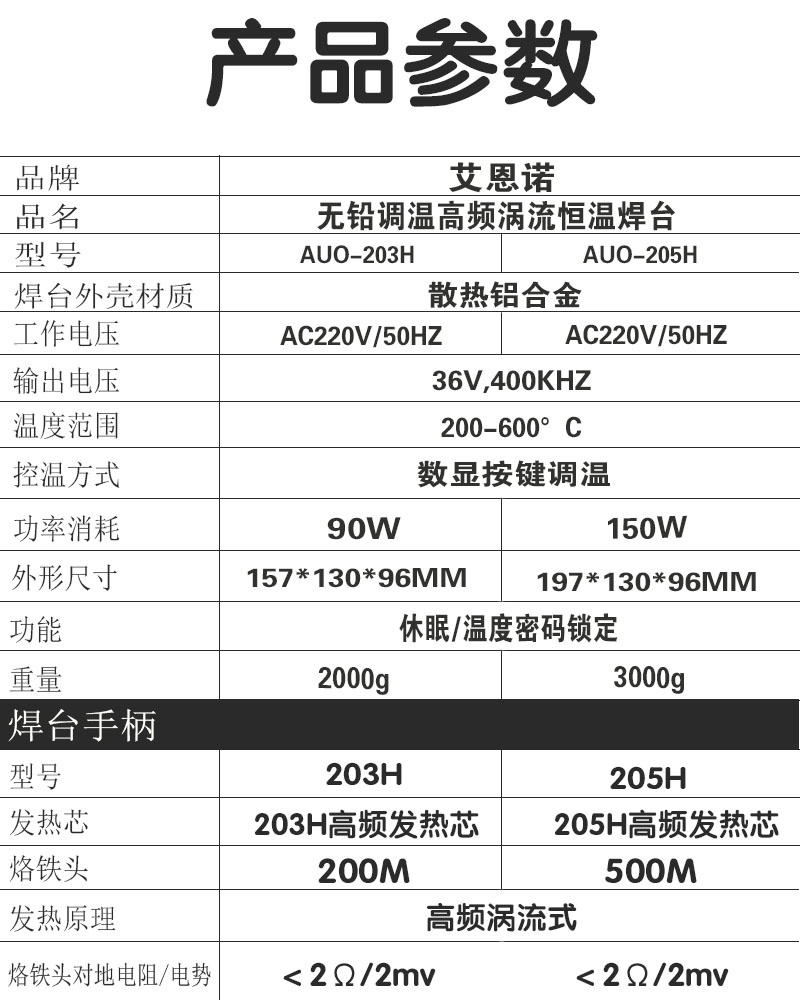 原装高频205H电焊台150W 涡流智能恒温电烙铁大功率203H可调烙铁-阿里巴巴
