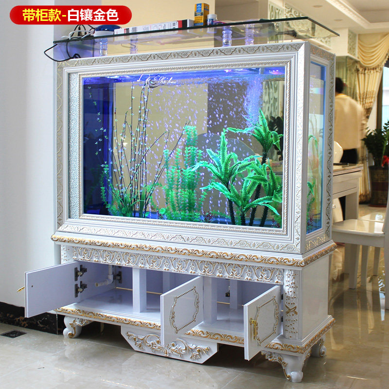 European style fish tank Aquarium Rectangular living room household ...