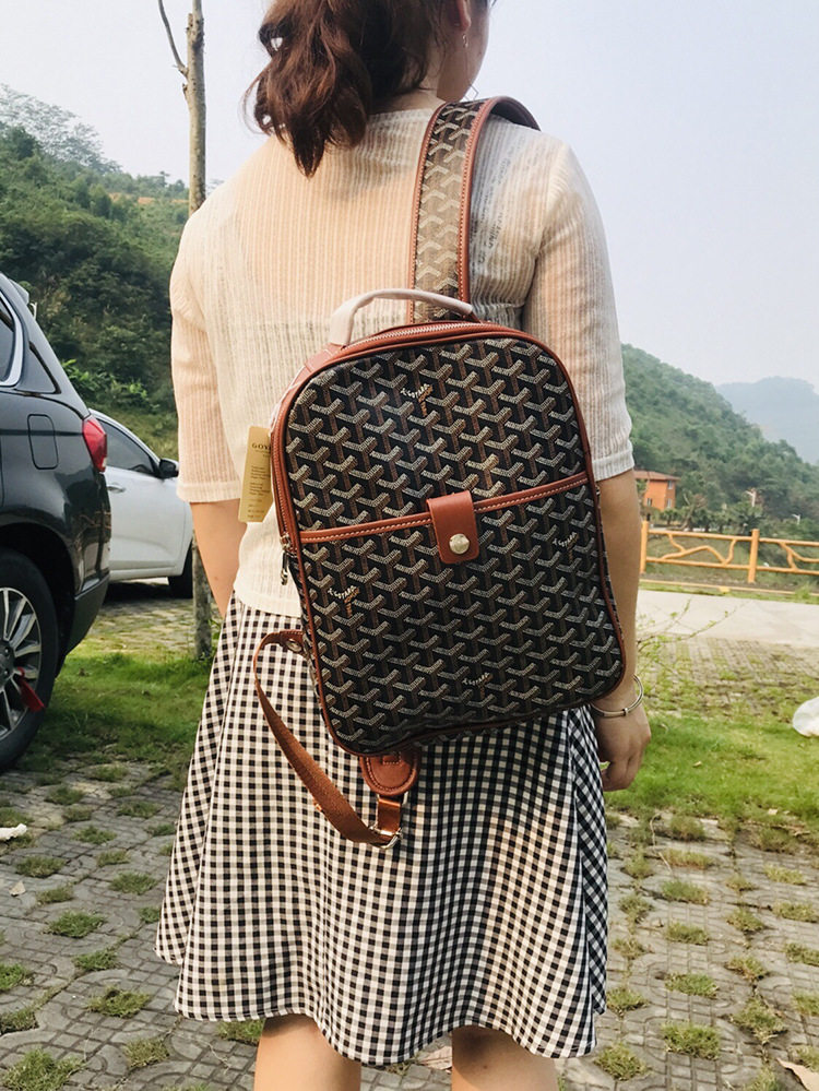 2020 new leather goya backpack travel backpack goyard student bag ...