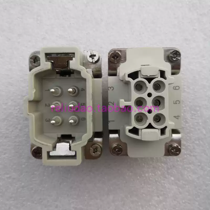 航空插頭6針公芯HDC-HE-006M六針16A/500V重載連接器HE-006-M廠家