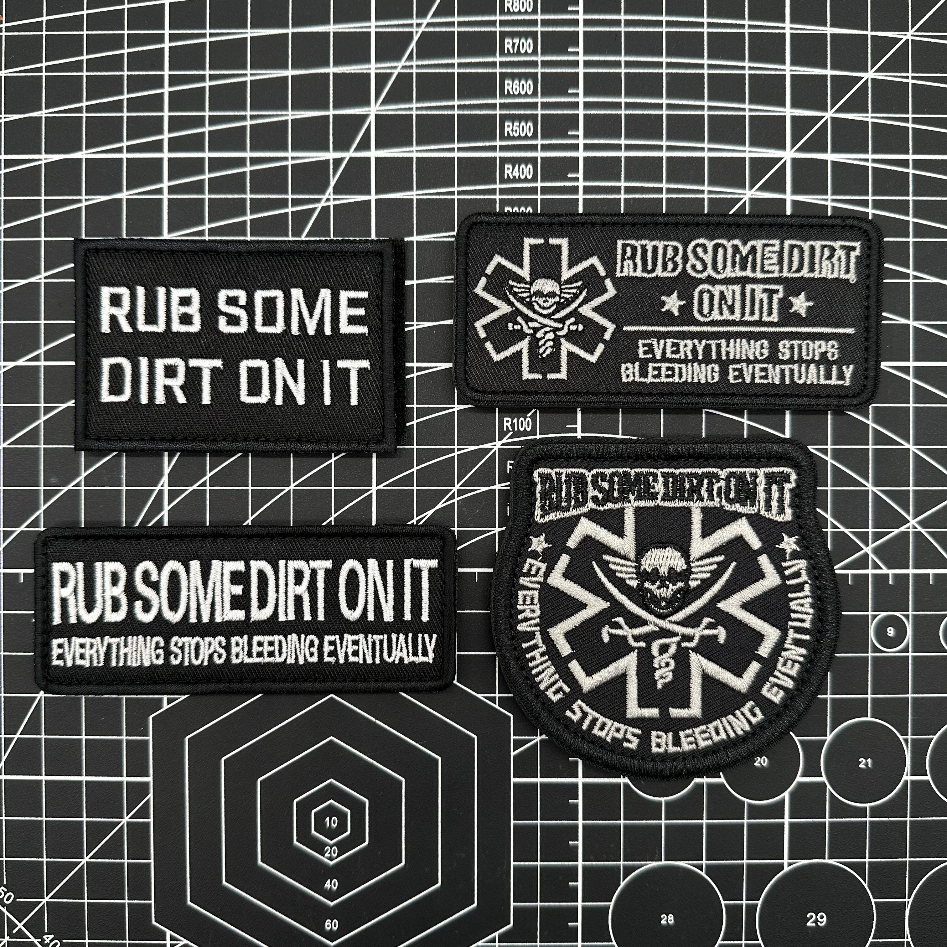 rub some dirt on it励志英文字母刺绣魔术贴章骷髅臂章战术徽章