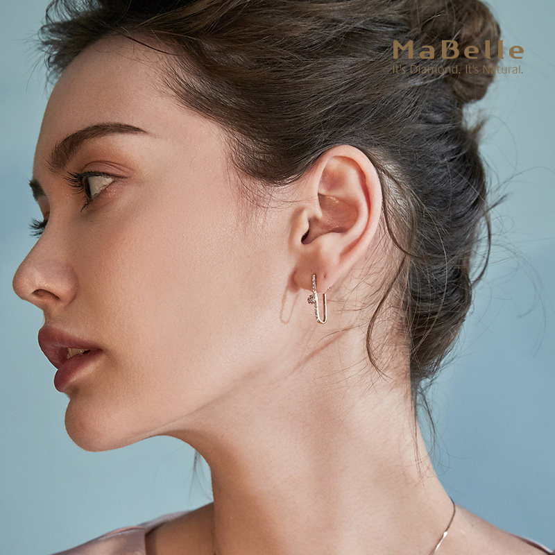 MaBelle/玛贝尔18K玫瑰金钻石单边耳钉：送给她的浪漫惊喜，时尚界的宠儿！-耳饰-淘宝好物网