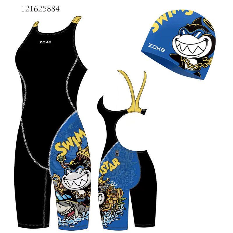 [USD 38.99] ZOKE Zhouke children's five-point swimsuit professional ...
