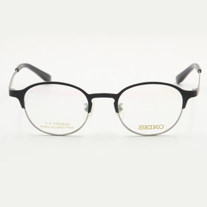 [USD 127.68] Precision glasses frame ultra light pure titanium half ...