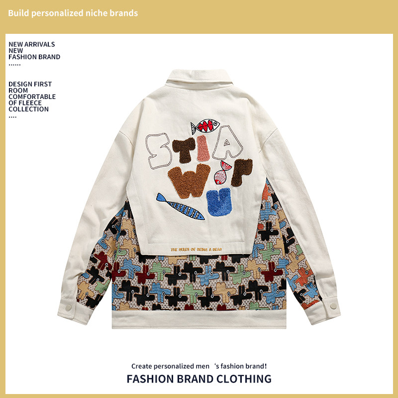 美式潮牌RUNFENG | 国潮刺绣外套，小众设计感，穿上就是街拍焦点！ -牛仔外套-淘宝好物网