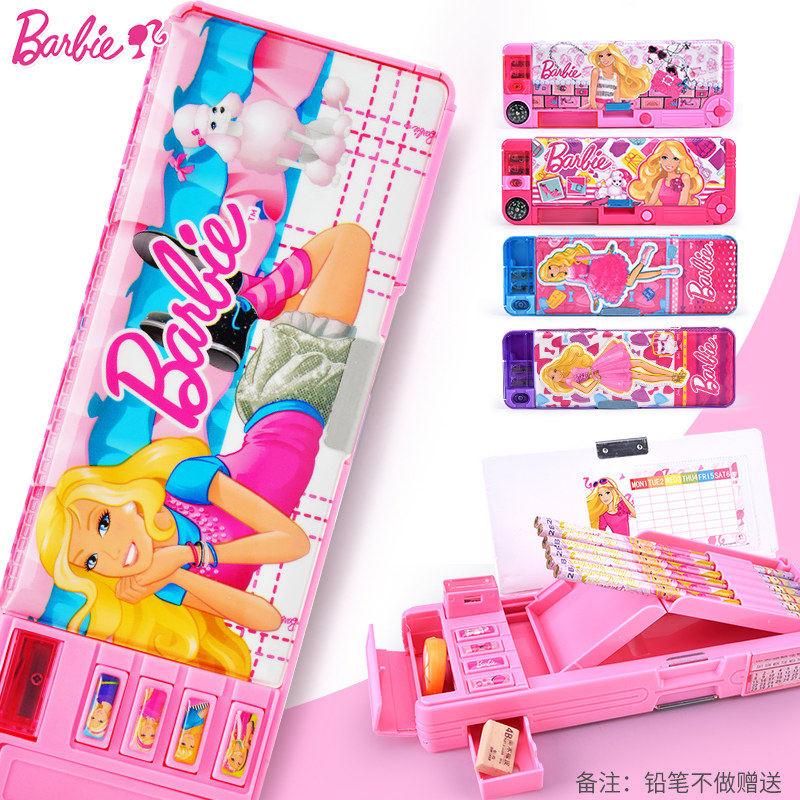 Barbie primary school stationery box girls pencil case princess girl ...