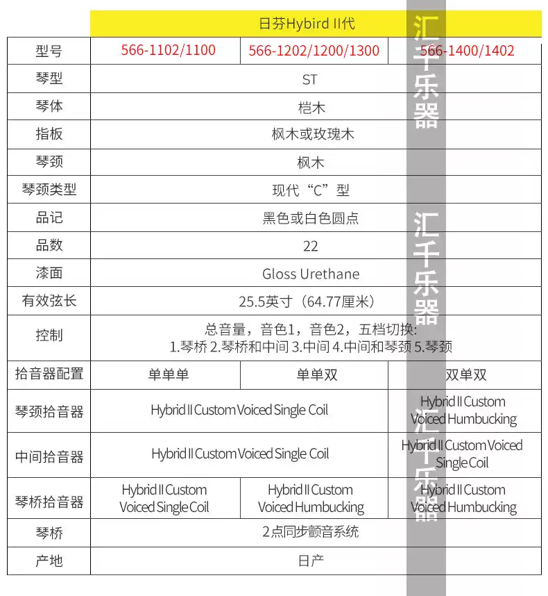 Fender日芬电吉他 Hybrid II融合系列 ST Tele电吉他演奏配备