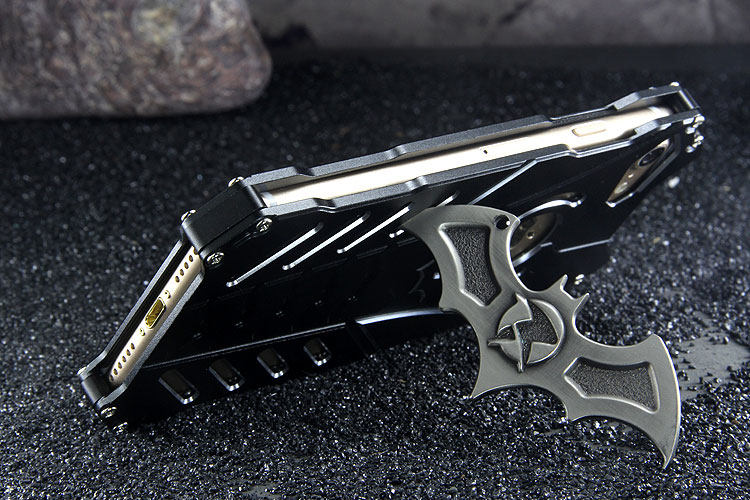 R-Just Batman Shockproof Aluminum Shell Metal Case with Custom Stent f ...