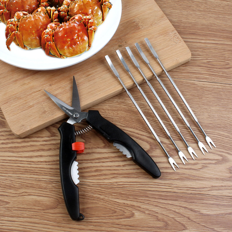 Stainless steel crab eating tools crab clip lobster scissors peel crab ...