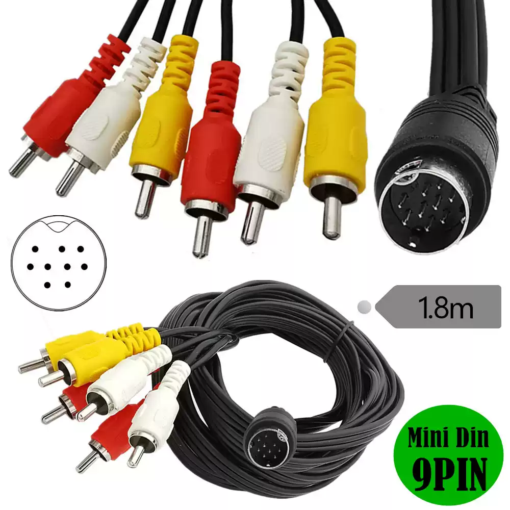 mini DIN 9pin转6RCA音视频线9 Pin Audio and Video DIN Cable