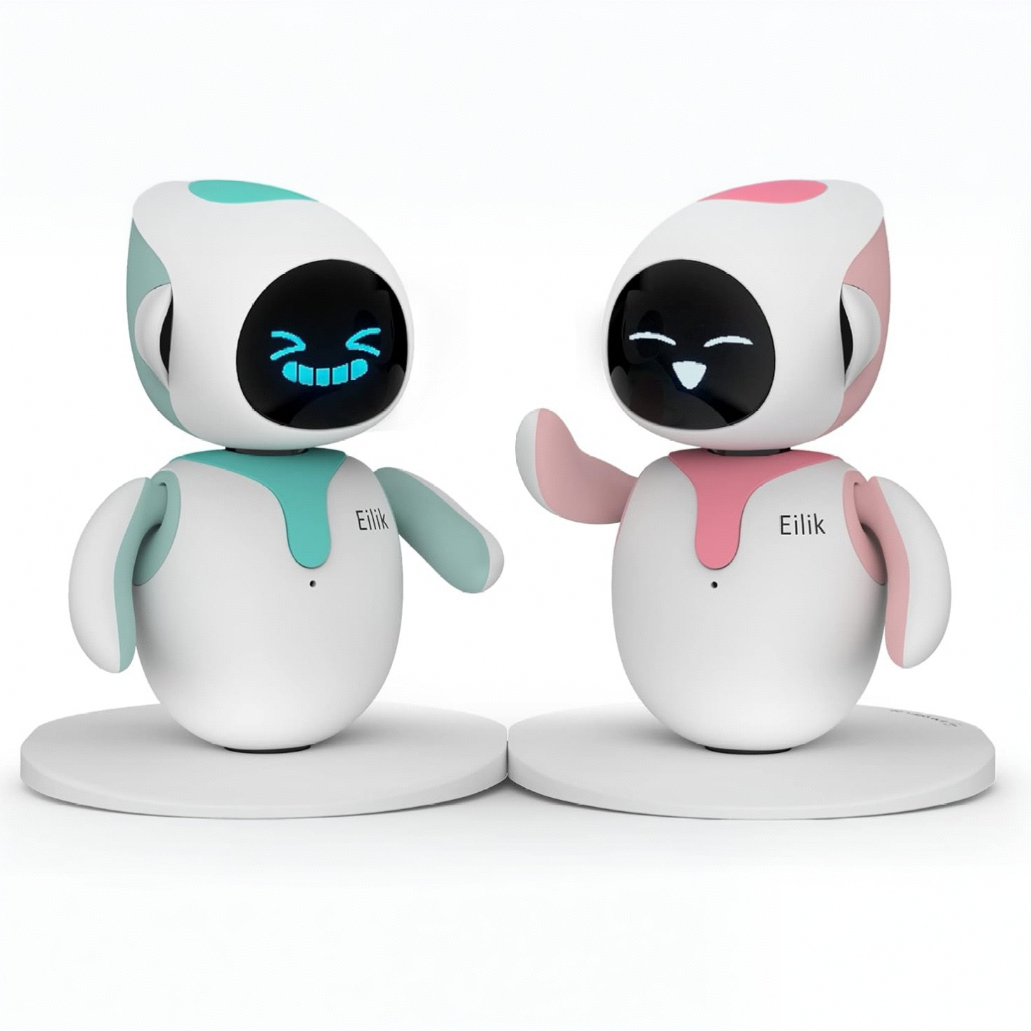 Eilik Robot 智能機器人桌面寵物陪伴機器人一對 藍色 + 粉色