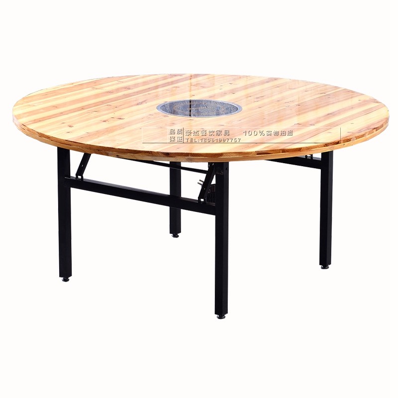 Induction cooker hot pot table and chair combination Fir wood round ...