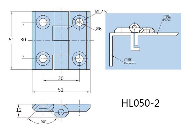 HL050配电柜箱铰链合页重型工业折叠合页铰链不锈钢铰链-阿里巴巴