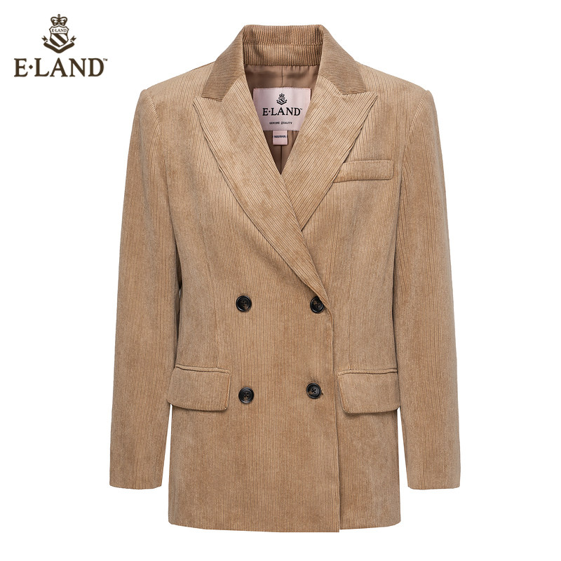 [USD 386.38] eland clothing new retro corduroy double-row button suit ...