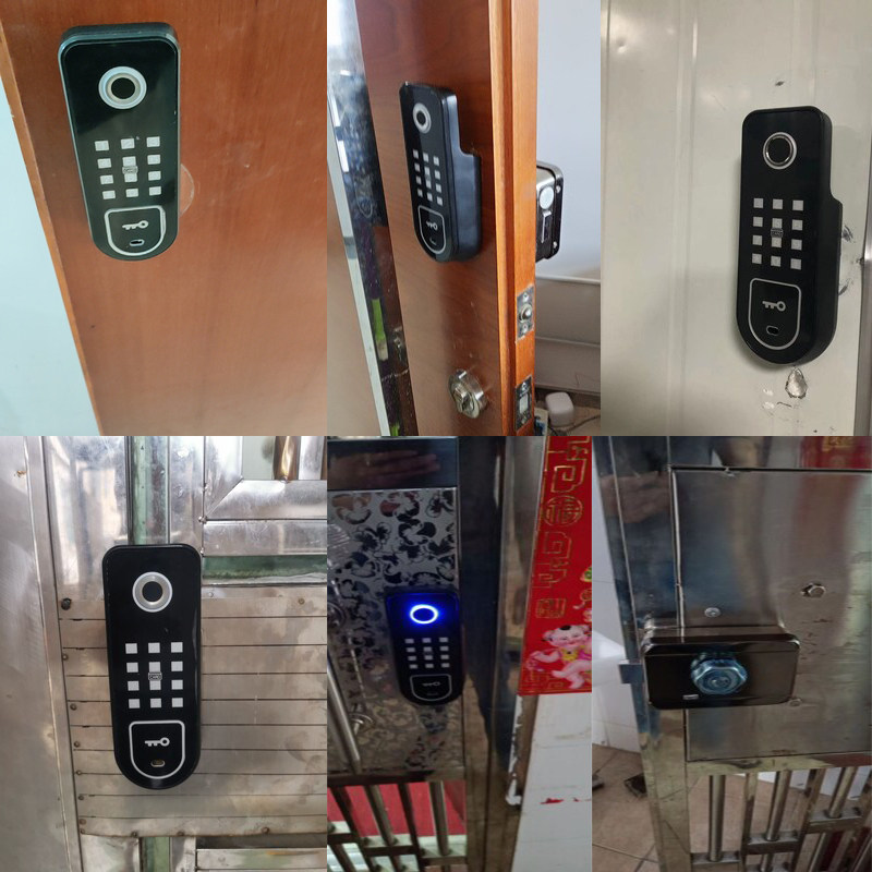 Old-fashioned Iron Door Fingerprint Lock Home Stainless Steel Door Code ...
