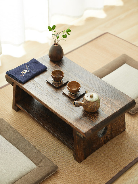 Japanese -style solid wood tatami tables Furnishing bay window small ...