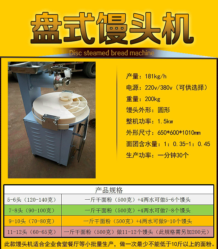 通康商用馒头机成型机做馒头的机器厂家盘式全自动面包圆形馒头机-阿里巴巴