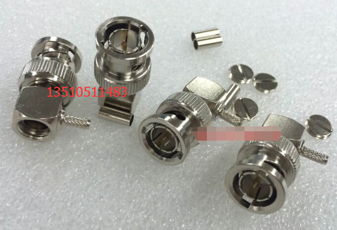 BNC-JW-1.5 RF 75 Ohm Coaxial HD-SDI Connector High Frequency BNC Q9 Male Curved HD Signal Head