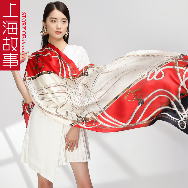 Shanghai story silk scarf women's big-name silk 100% mulberry silk ...