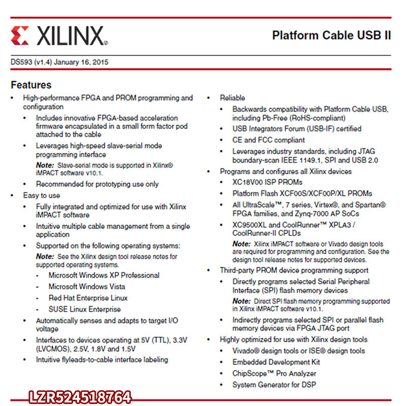 [USD 239.64] xilinx downloader HW-USB-II-G Selings DLC10 Platform Cable ...