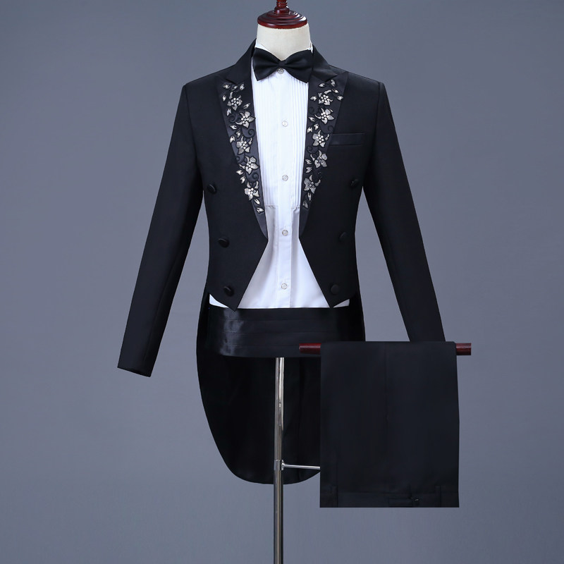 [USD 100.57] Men's suit tuxedo suit stage costume conductor costume ...