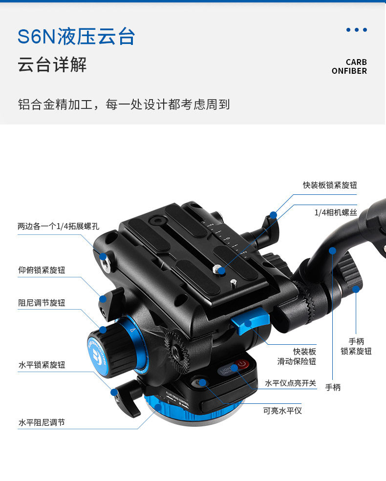 Benro百诺S6N PRO液压阻尼云台：拍视频直播神器，专业级摄影新宠！-云台-淘宝好物网