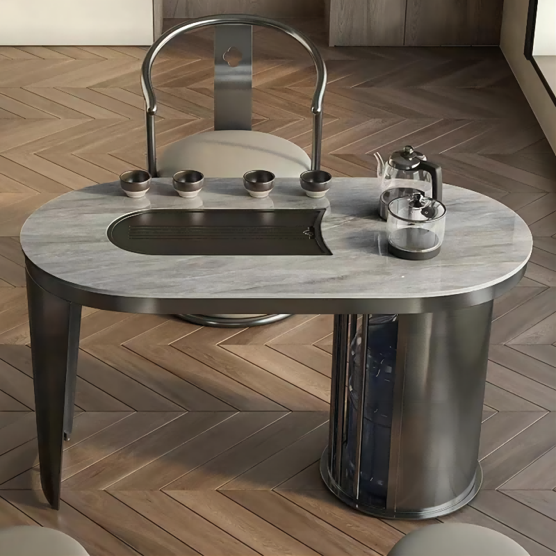 Light luxury balcony small tea table modern minimal kung fu tea table ...