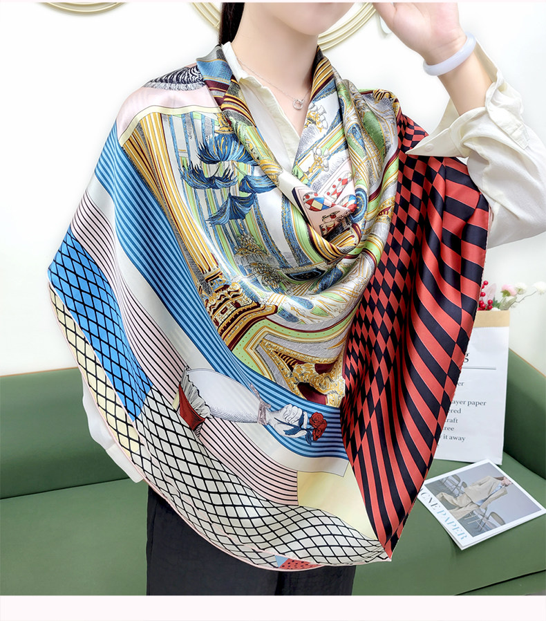 Shanghai Story Premium Silk Scarf 100% Silk Large Square Scarf 140 ...