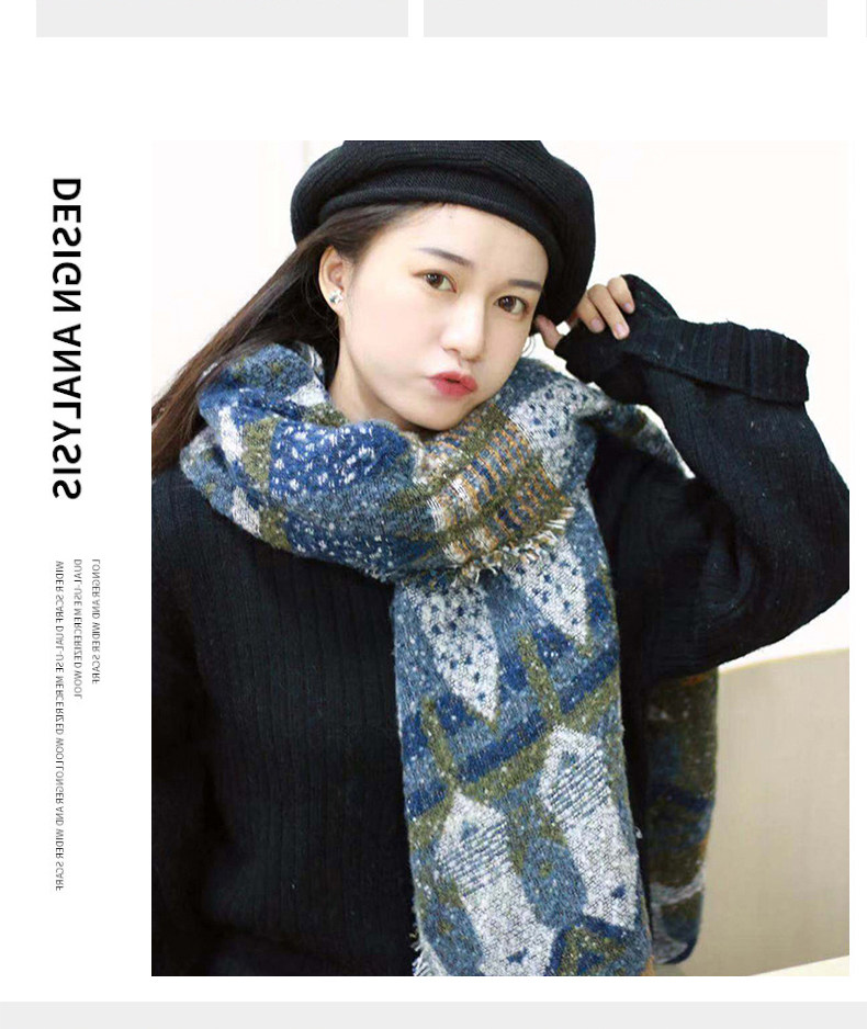 High-grade Blue Scarf Women's Winter Snow Mountain Travel Wear Outer ...
