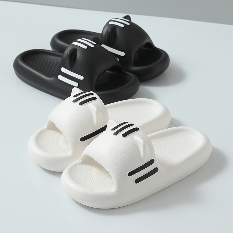 24夏季踩屎感居家用軟萌可愛貓咪舒適厚底耐磨防滑情侶EVA涼拖鞋-Taobao